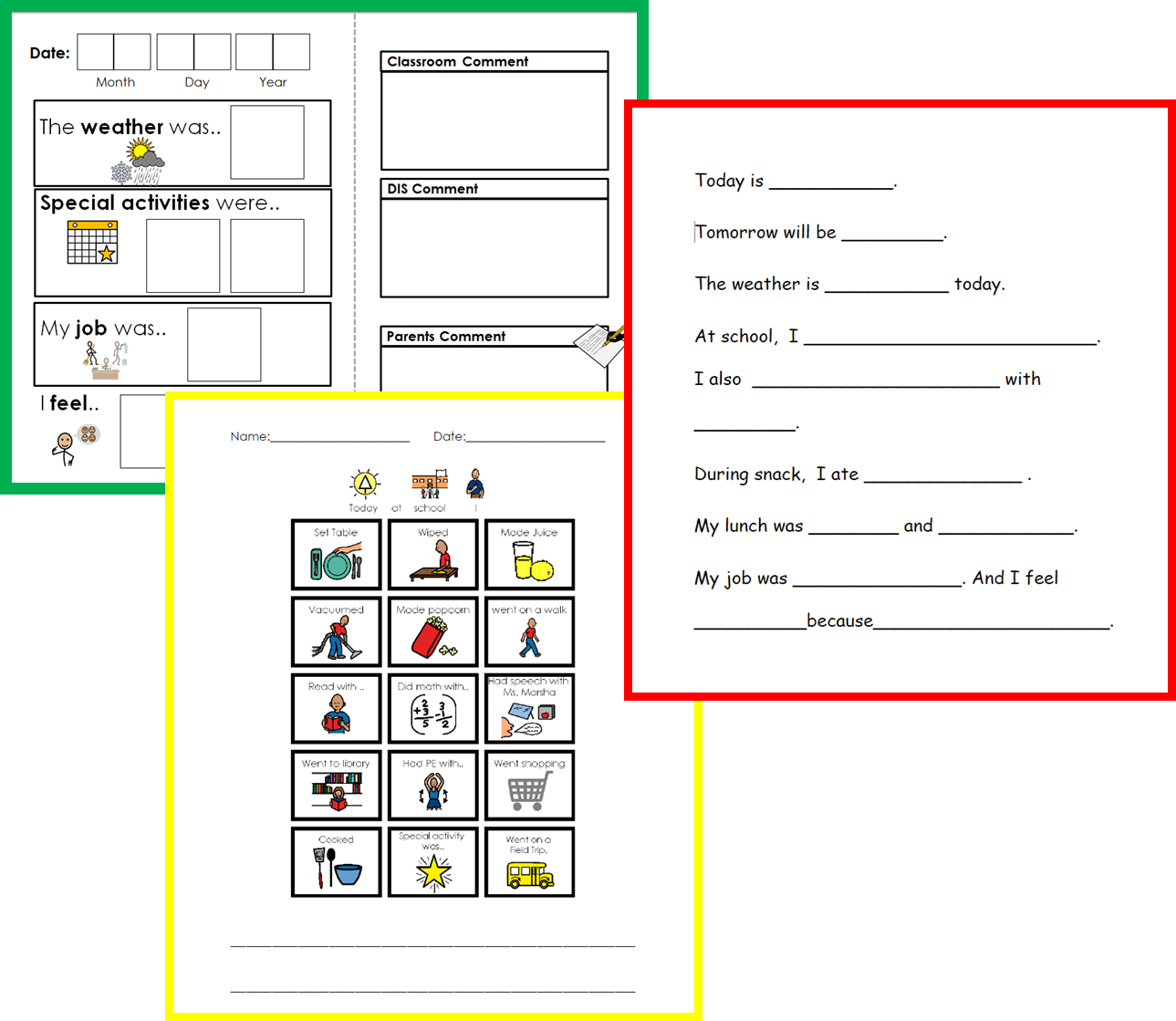 Communication Log between home and school – Everyday Teaching Autism ...