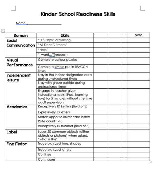 autism-kindergarten – Everyday Teaching Autism Resources